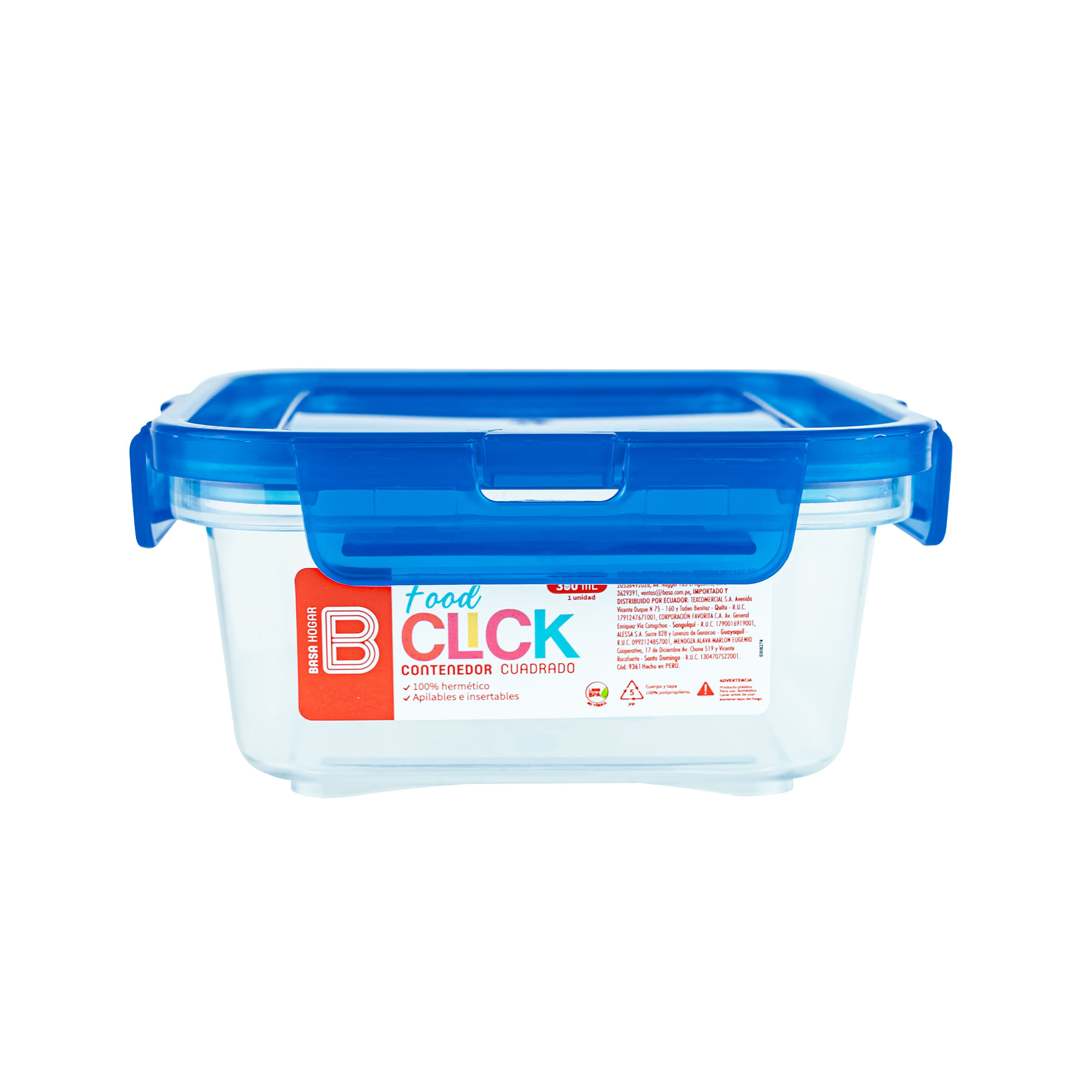 Taper Food Click Cuadrado 350 Ml | BASA